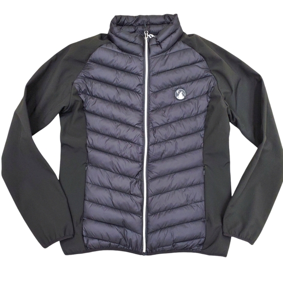 ZYIA | Jackets & Coats | Zyia Charcoal And Black Puffer Jacket | Poshmark